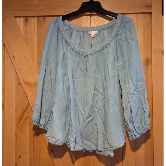 LC Lauren Conrad | Tops | Lauren Conrad Plus Sz 2x Blue Chambray Denim ...